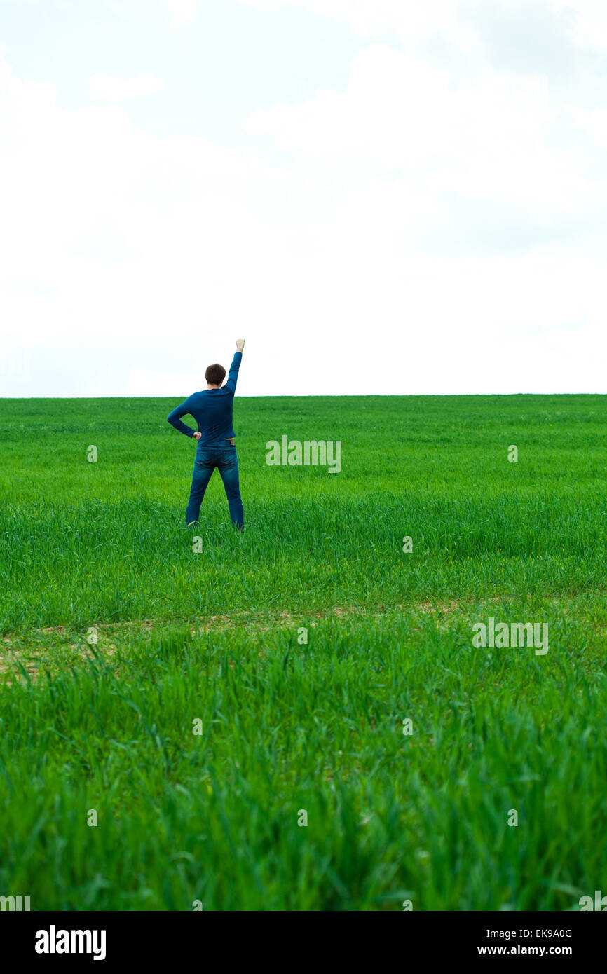 man in the field Stock Photo - Alamy