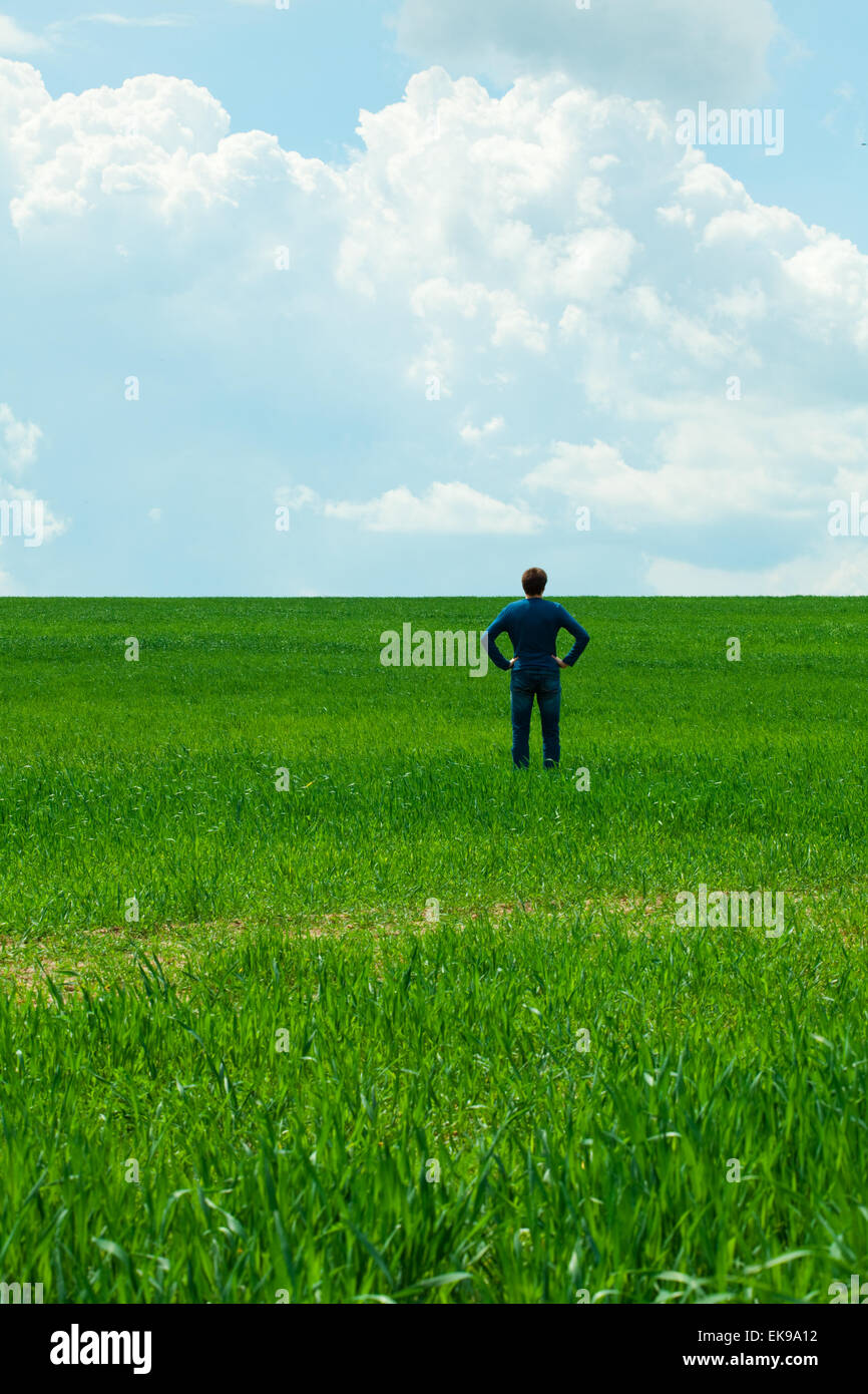man in the field Stock Photo - Alamy