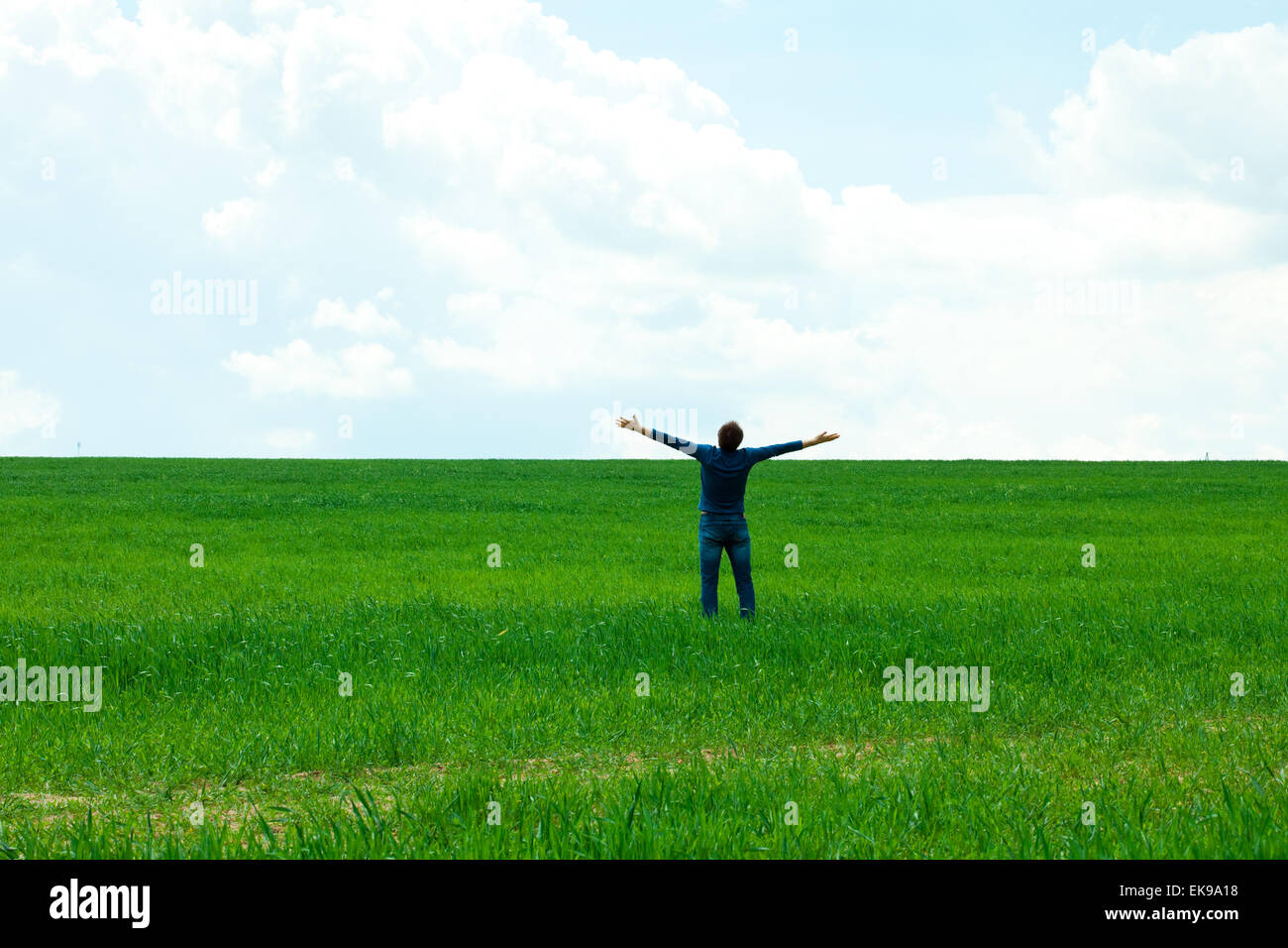 man in the field Stock Photo - Alamy