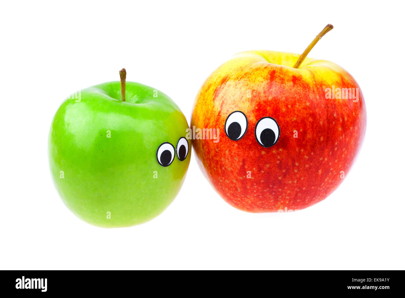 apples with eyes and faces isolated on white Stock Photo - Alamy