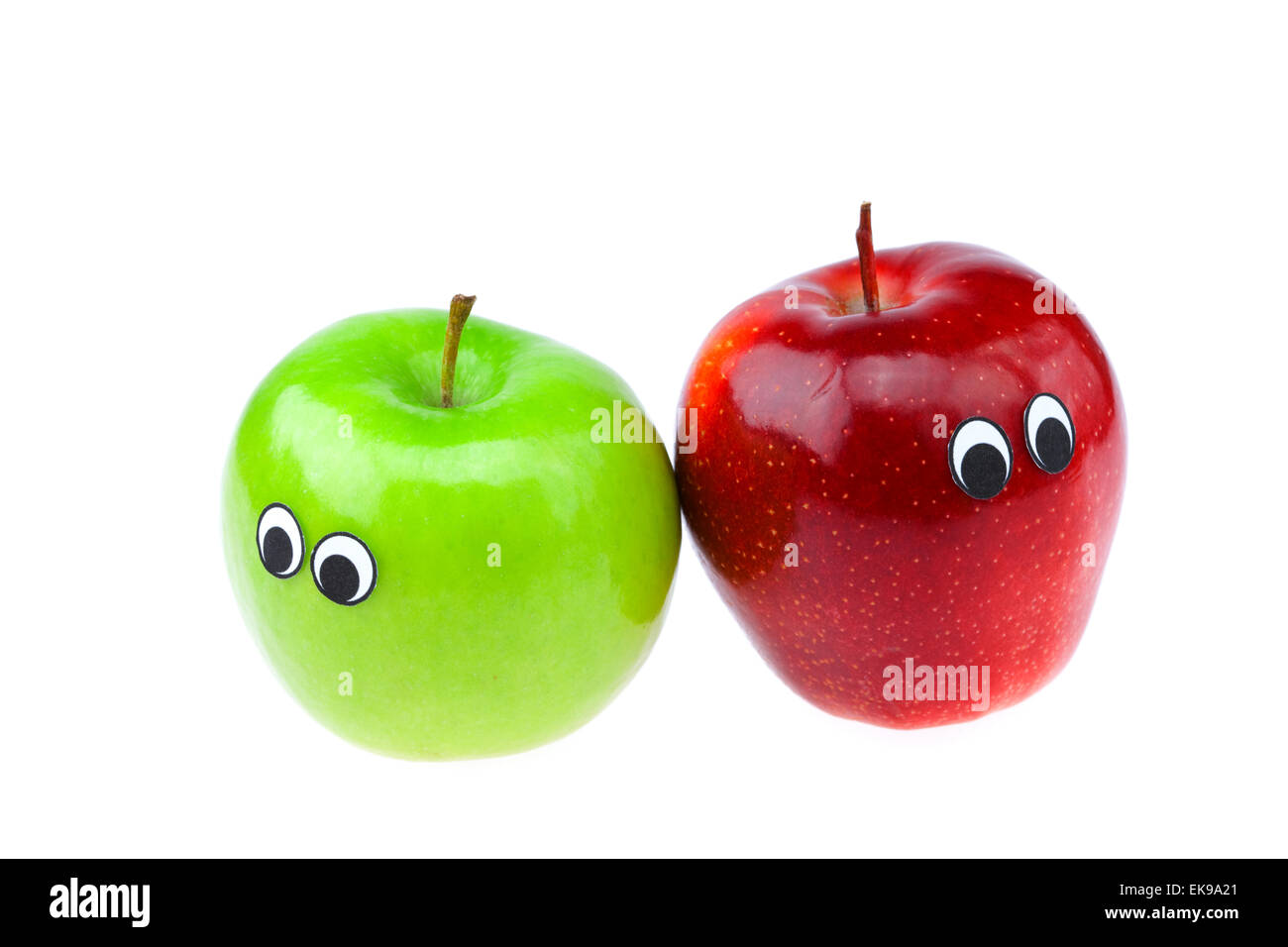 apples with eyes and faces isolated on white Stock Photo - Alamy