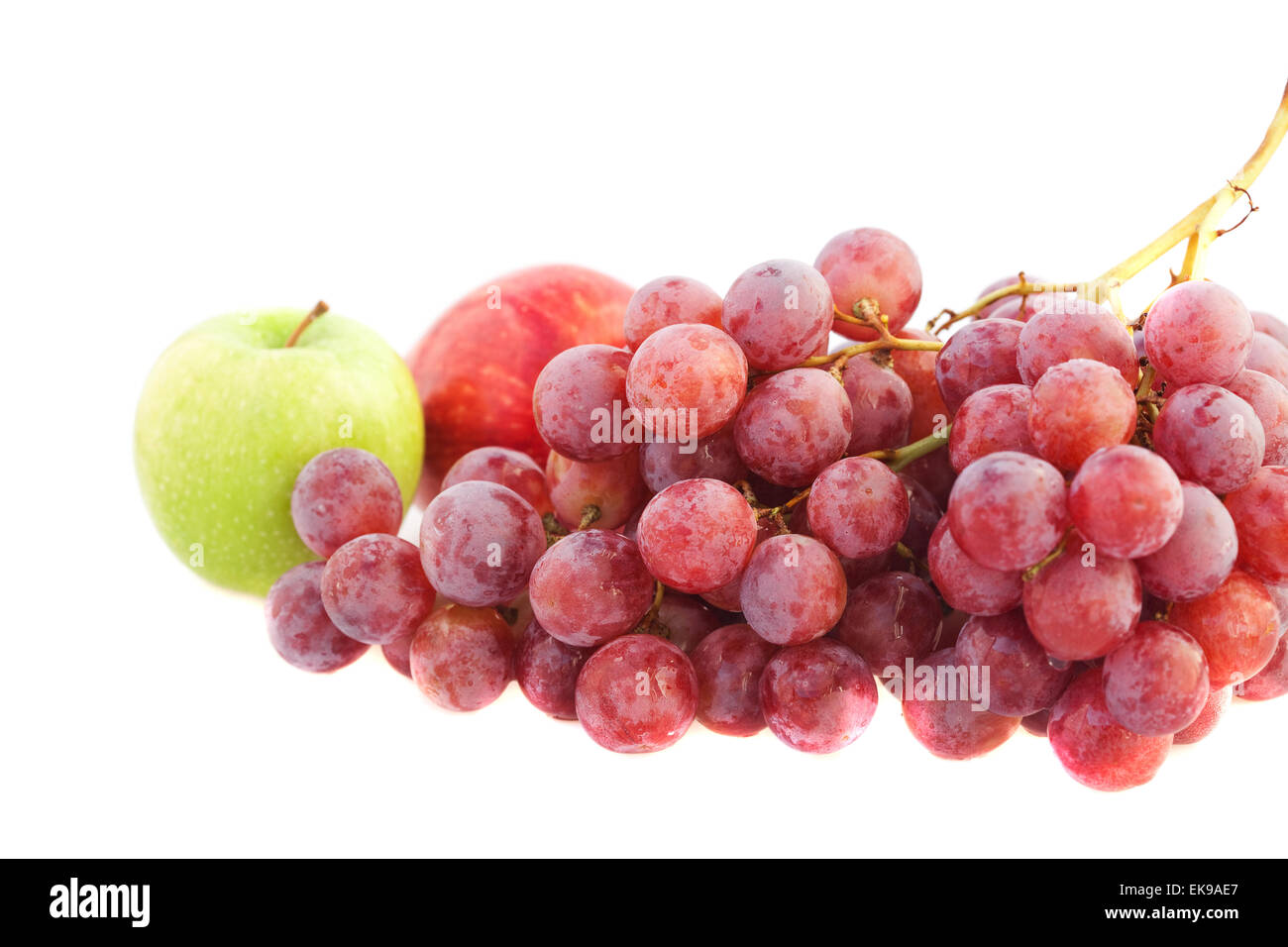 apples and grapes isolated on white Stock Photo - Alamy