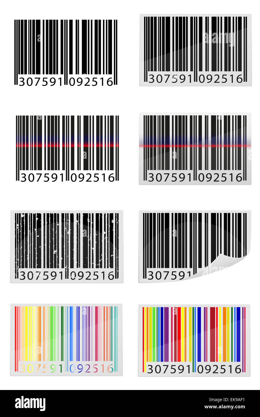 set icons barcode illustration isolated on white background Stock Photo ...