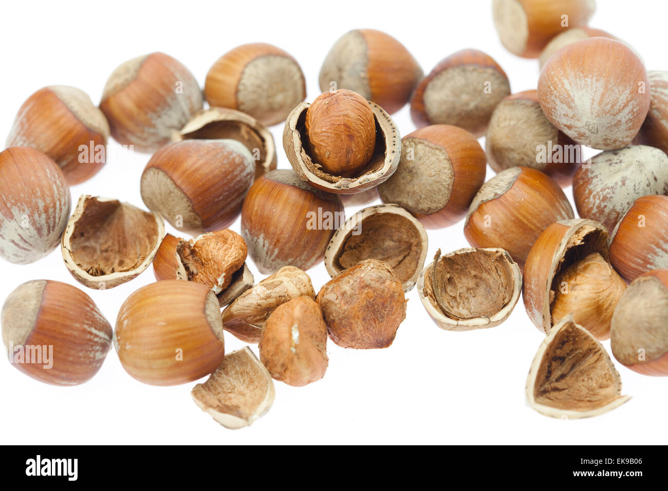 hazelnuts isolated on white Stock Photo - Alamy