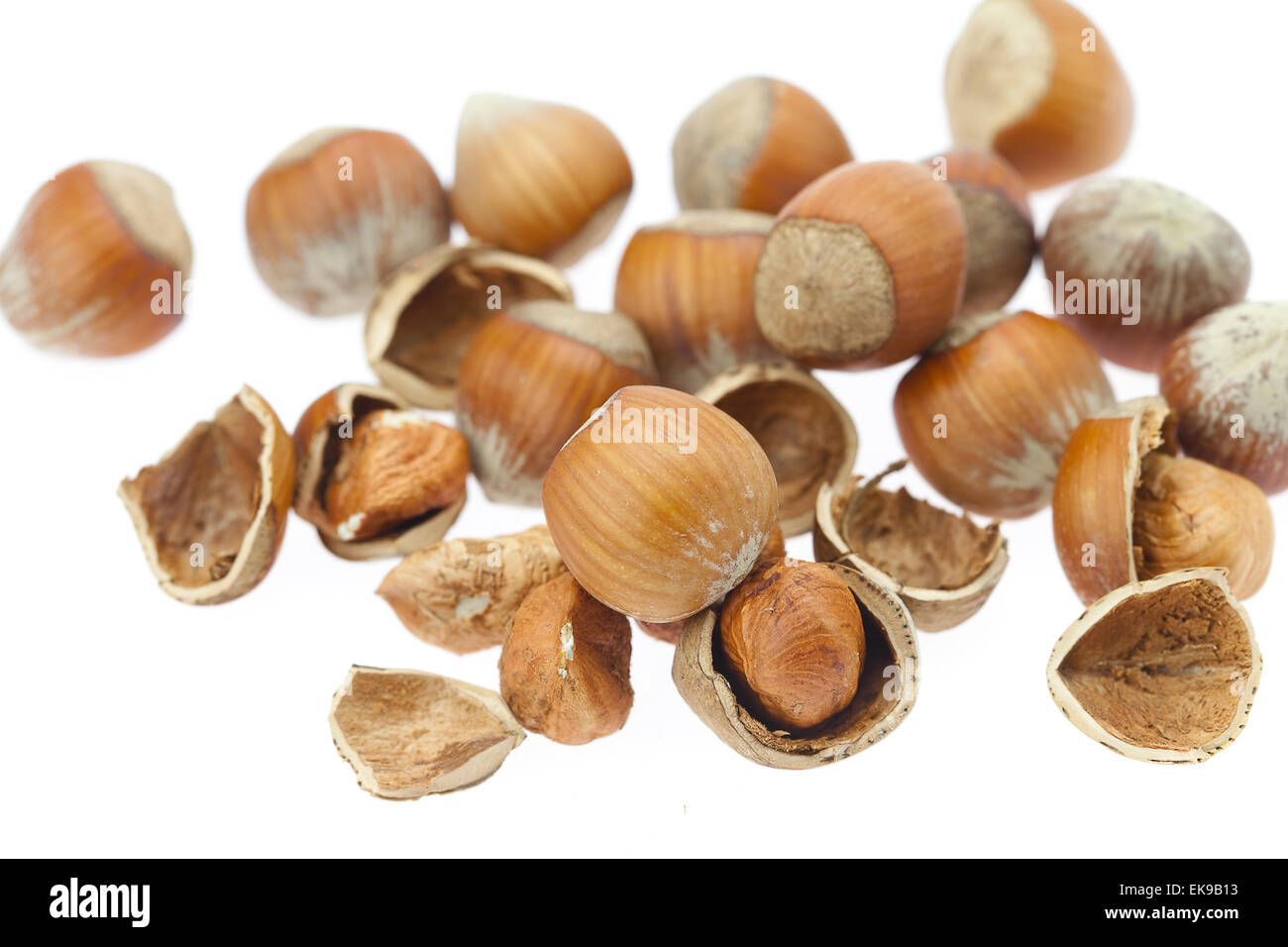 hazelnuts isolated on white Stock Photo - Alamy