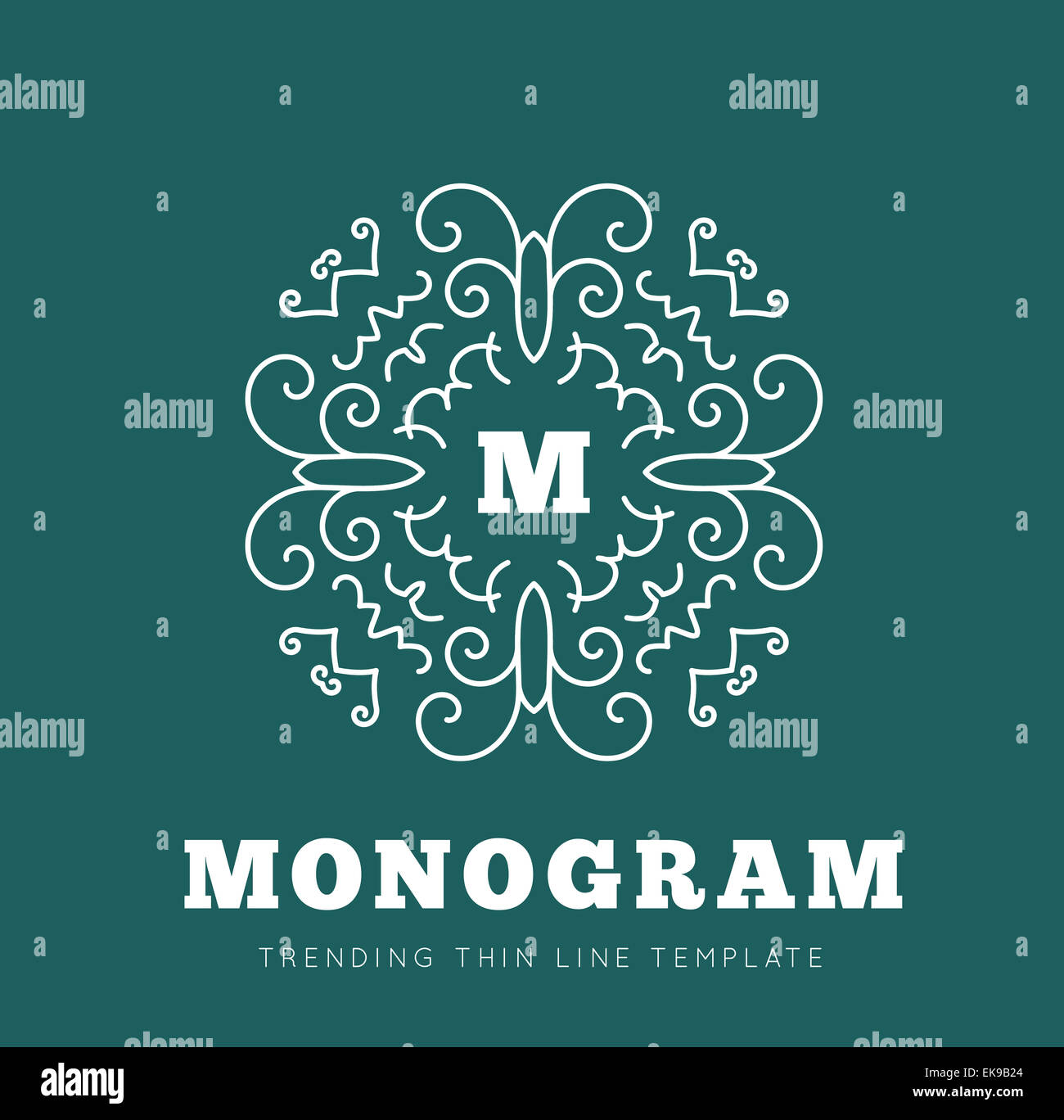 Simple and graceful monogram design template Stock Photo - Alamy