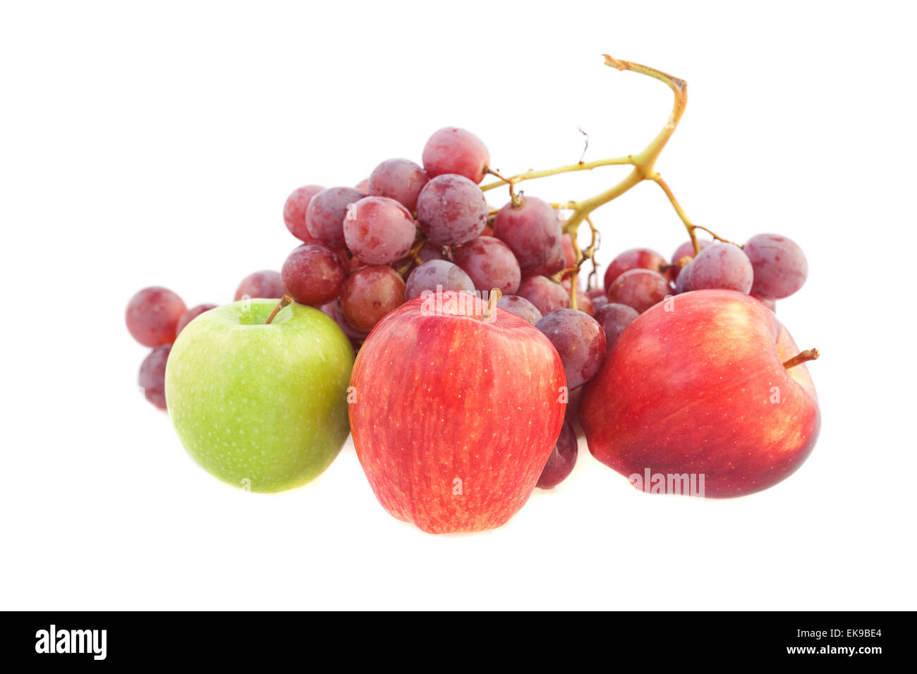 Bunch white grapes apple Cut Out Stock Images & Pictures - Alamy