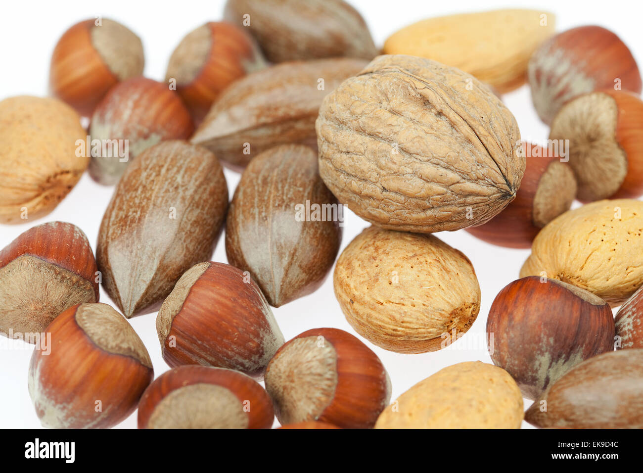 background of various kinds of nuts Stock Photo - Alamy