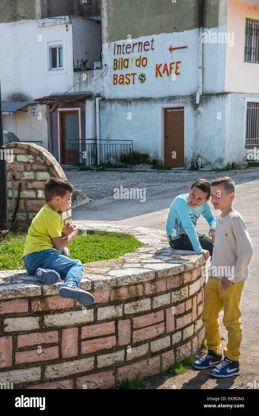 Children playing in the village of Vrine, in Southern Albania Stock ...