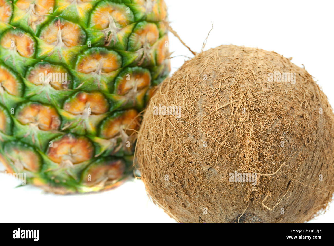 pineapple and coconut isolated on white Stock Photo - Alamy