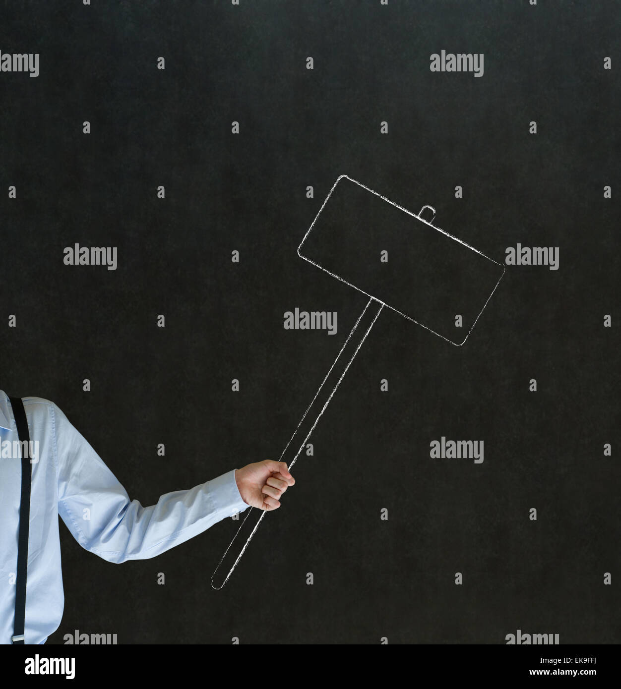 Man holding chalk sign board with space for text Stock Photo - Alamy