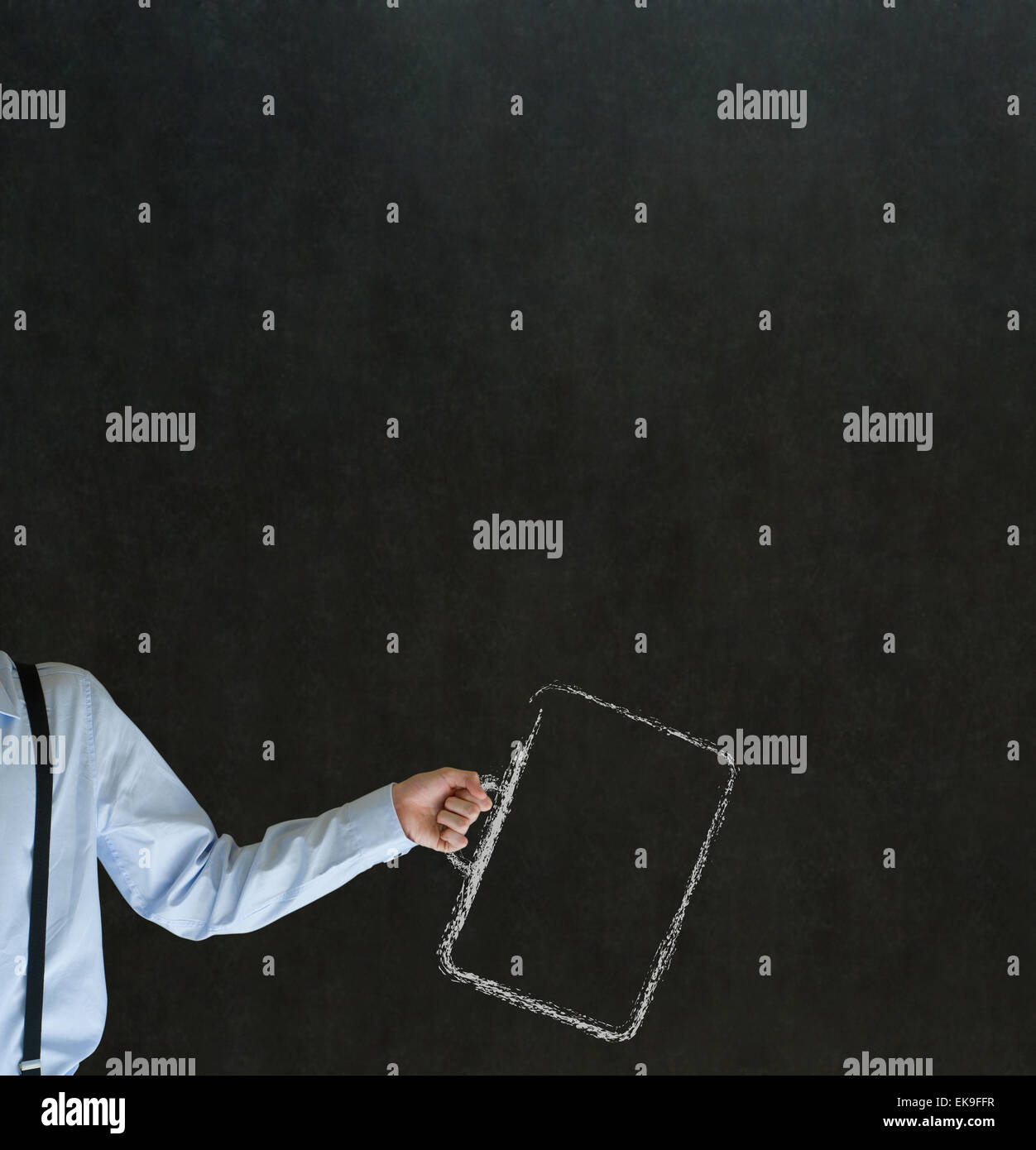 Business man arm holding with chalk briefcase Stock Photo - Alamy