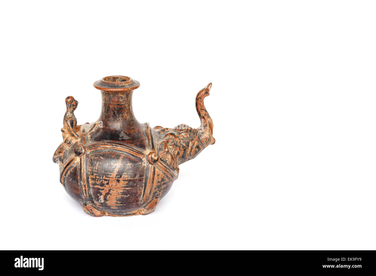 Traditional old ceramic teapot isolated on white background Stock Photo ...