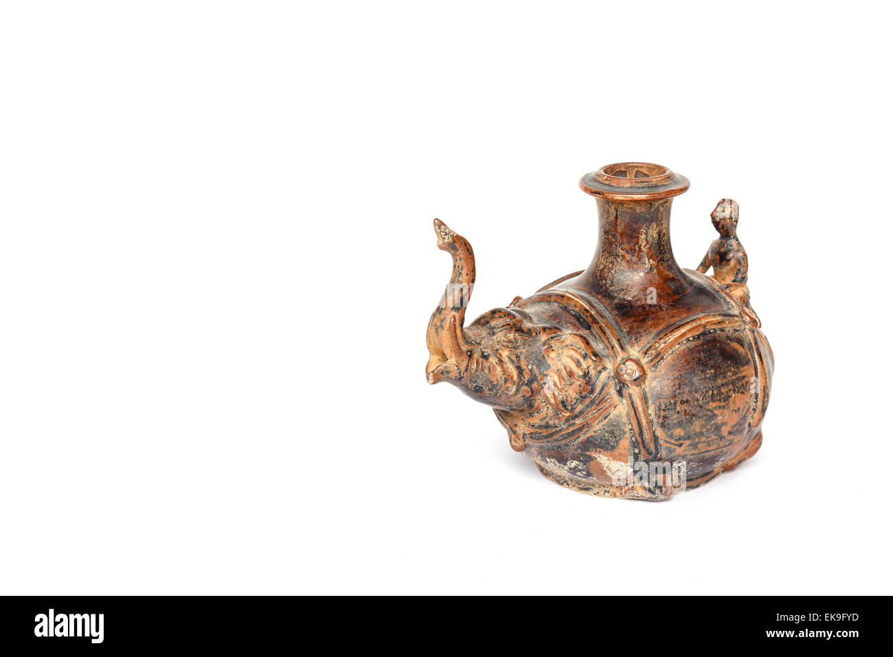 Traditional old ceramic teapot isolated on white background Stock Photo ...