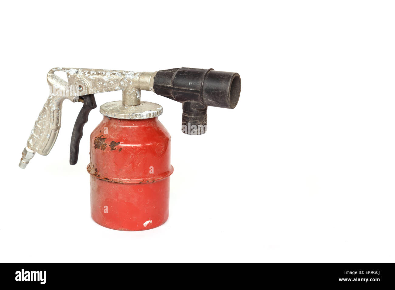 Old paint spray gun isolated on white background Stock Photo - Alamy