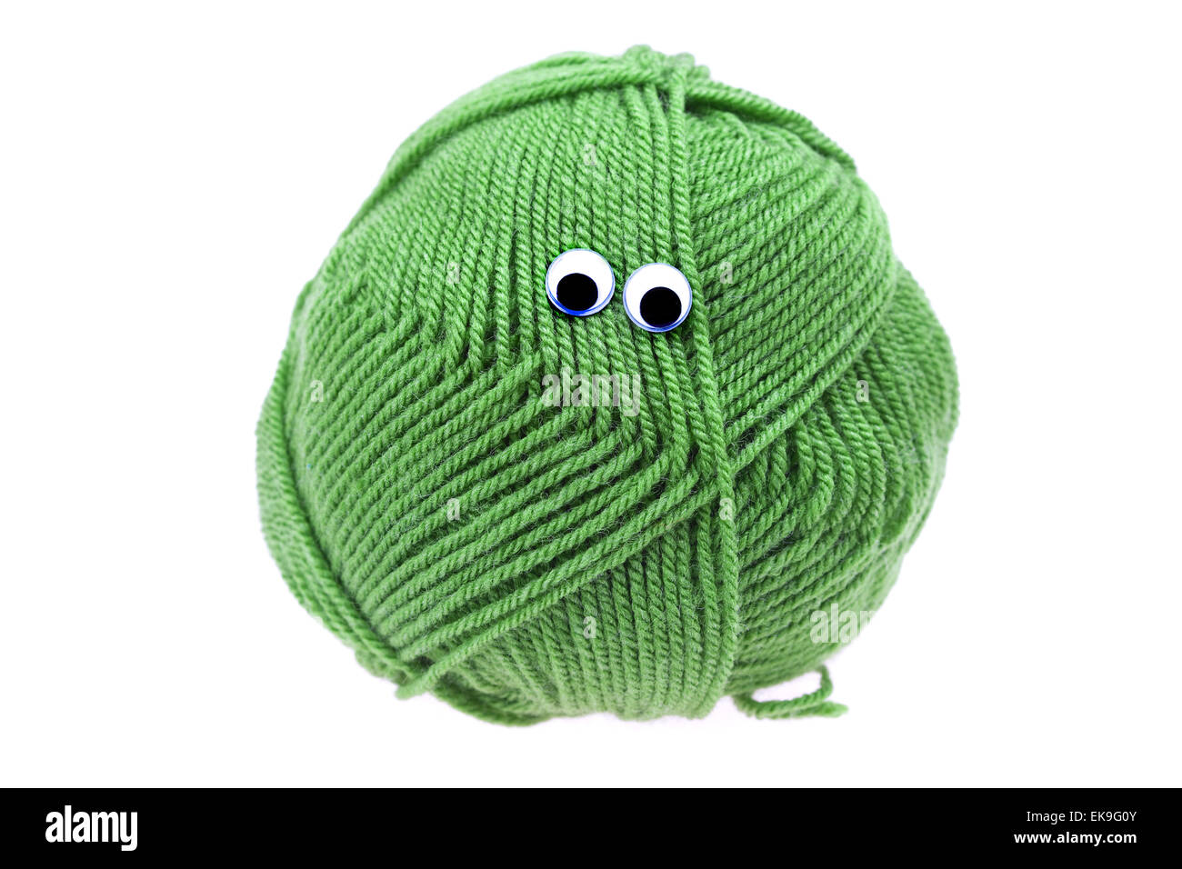 skein of wool with eyes isolated on white Stock Photo - Alamy