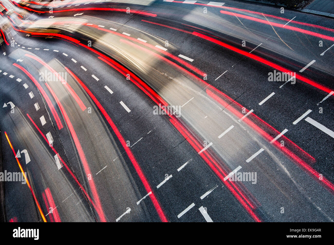 Motion blurred city road traffic Stock Photo - Alamy