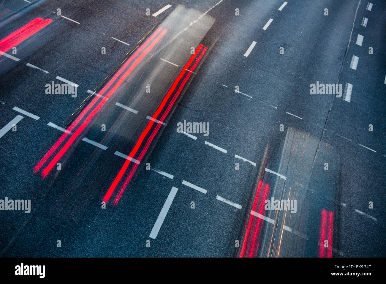 Motion blurred city road traffic (color toned image Stock Photo - Alamy