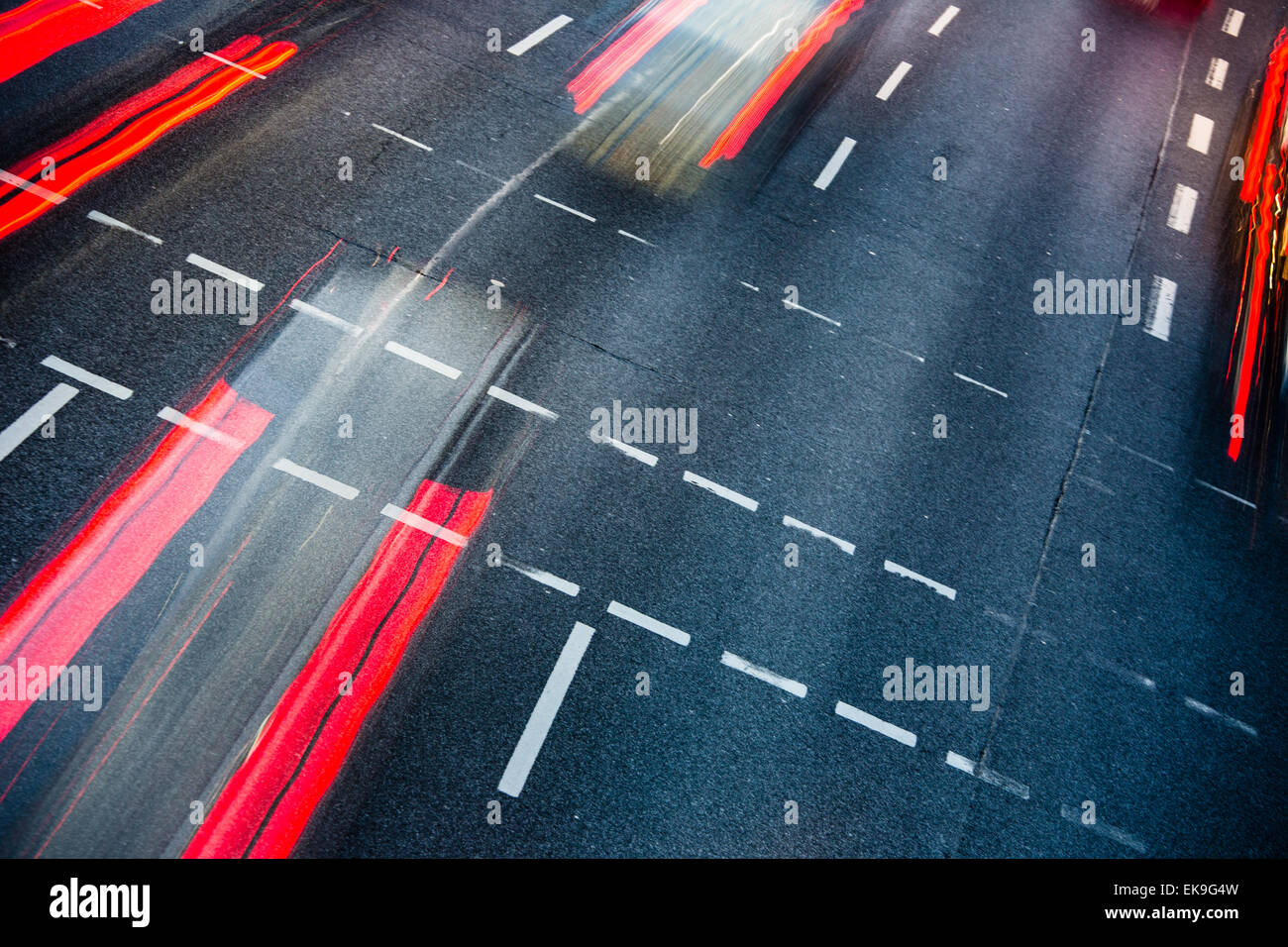 Motion blurred city road traffic (color toned image Stock Photo - Alamy