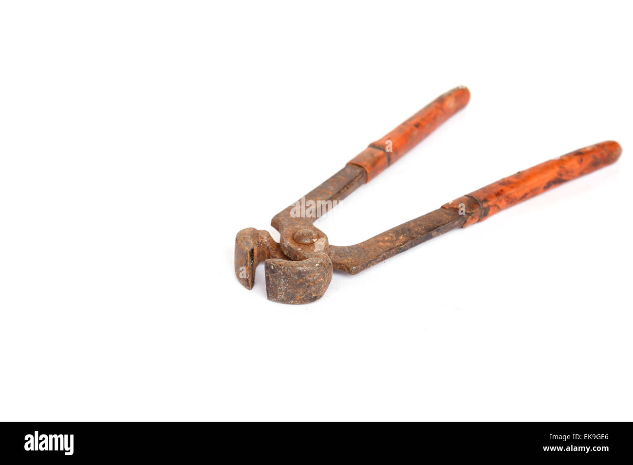 Old and rusty pliers isolated on white background Stock Photo - Alamy