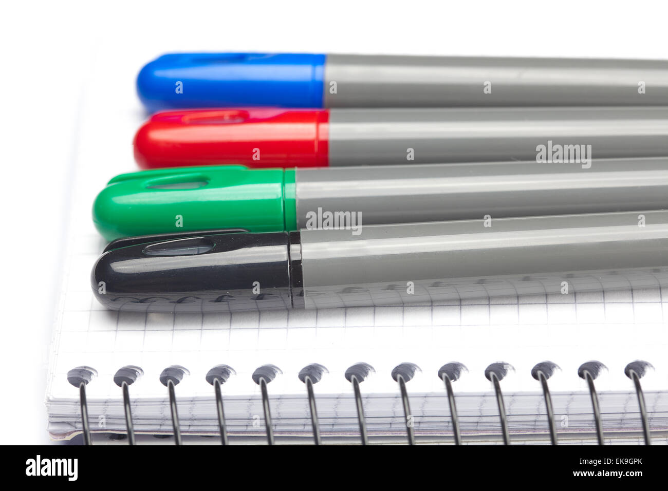 a colorful office markers isolated on white Stock Photo - Alamy