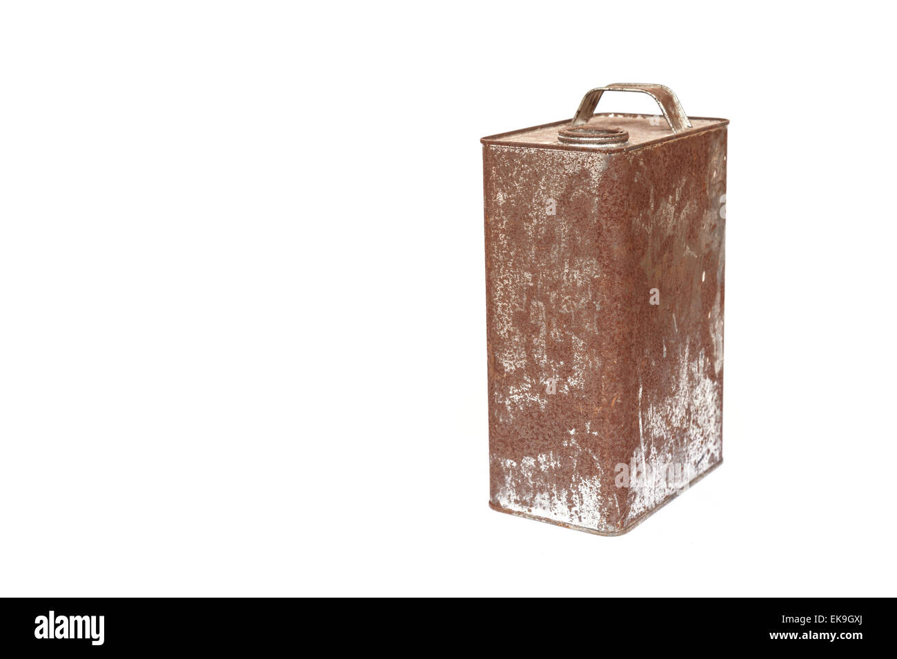 Rusty metal can isolated on white background Stock Photo - Alamy
