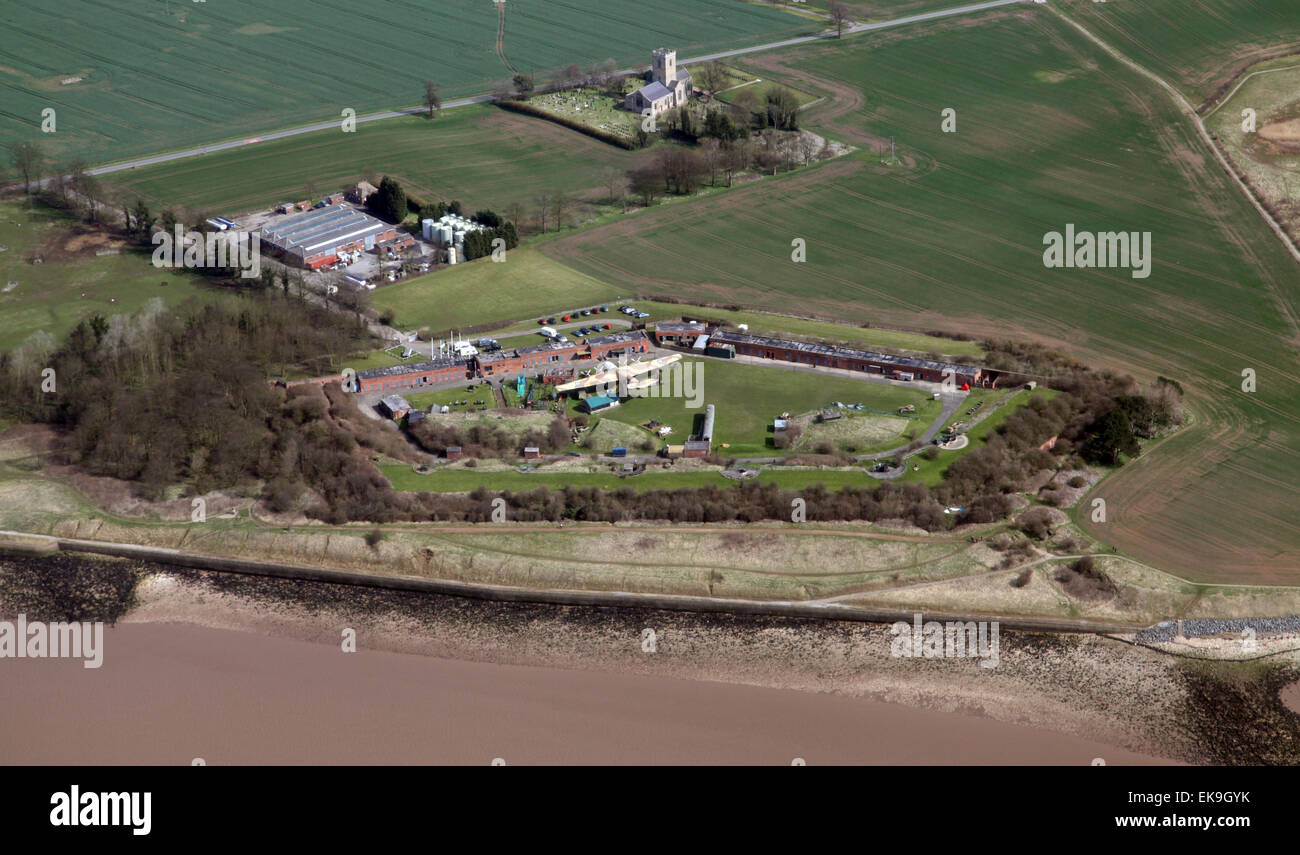 aerial view of Fort Paull in East Yorkshire, UK - a Napoleonic Fort ...