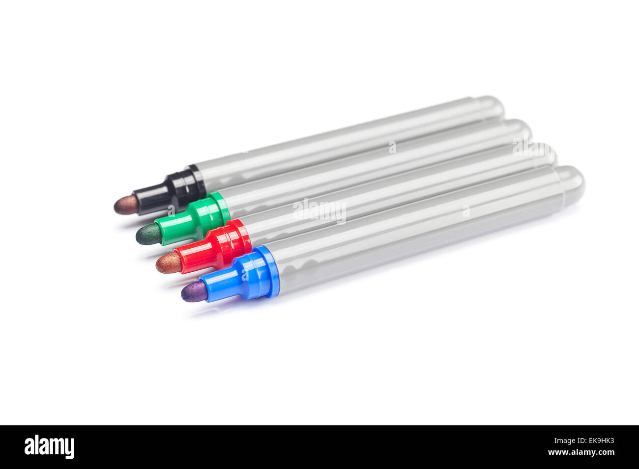 a colorful office markers isolated on white Stock Photo - Alamy