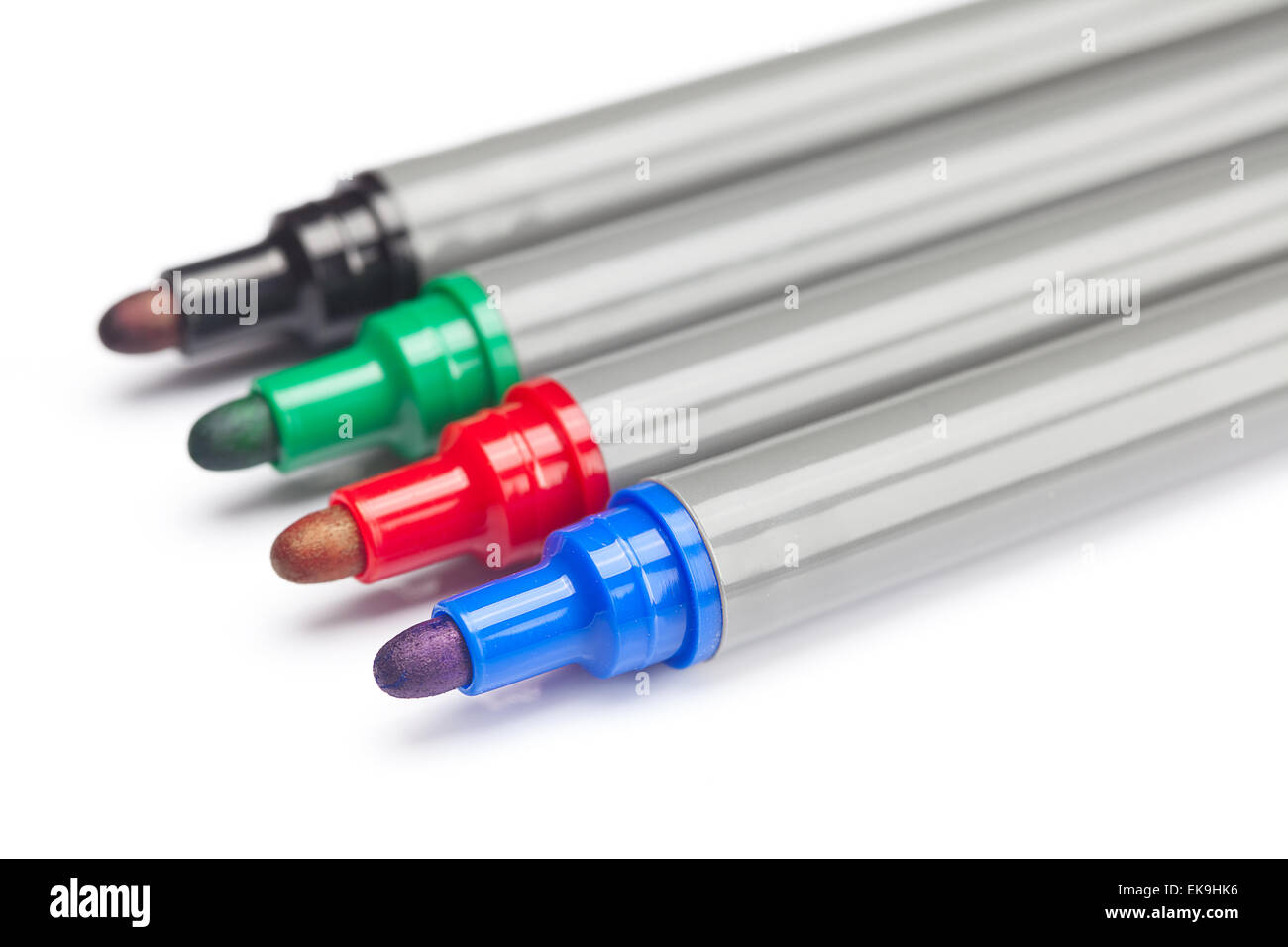 a colorful office markers isolated on white Stock Photo - Alamy