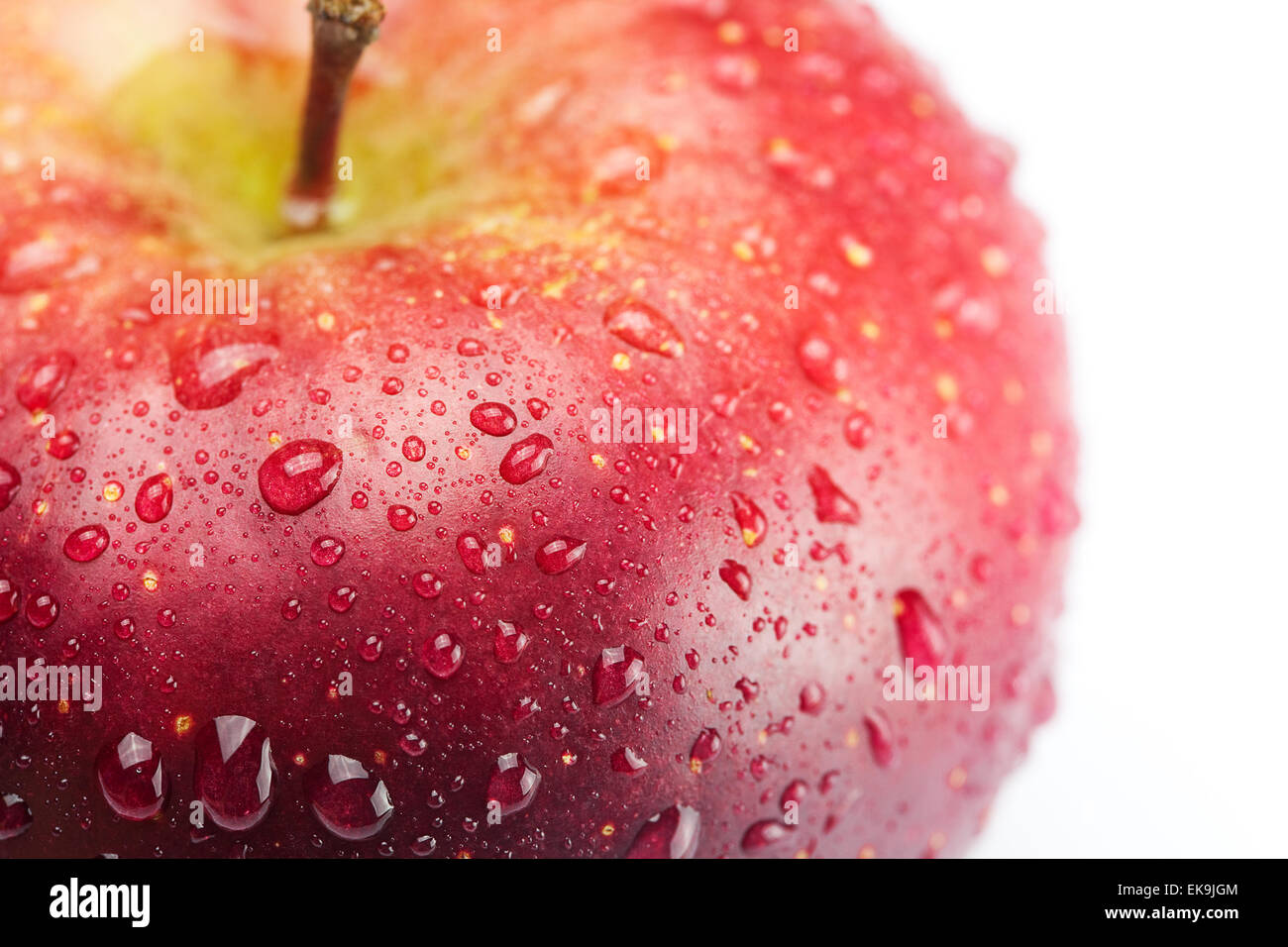 red apple with water drops isolated on white Stock Photo - Alamy