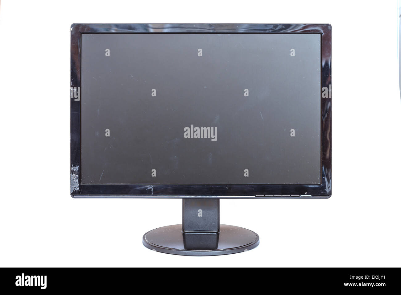 Old monitor isolated on white background Stock Photo - Alamy
