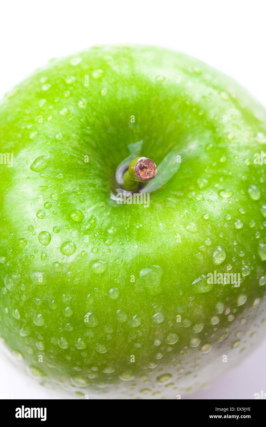 apple with water drops isolated on white Stock Photo - Alamy