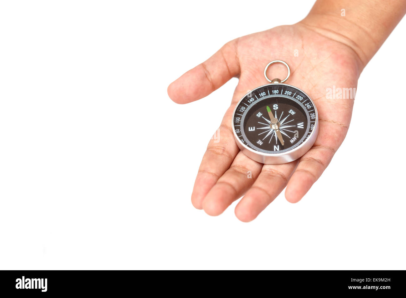 Hand holding Compass isolated on white background Stock Photo - Alamy
