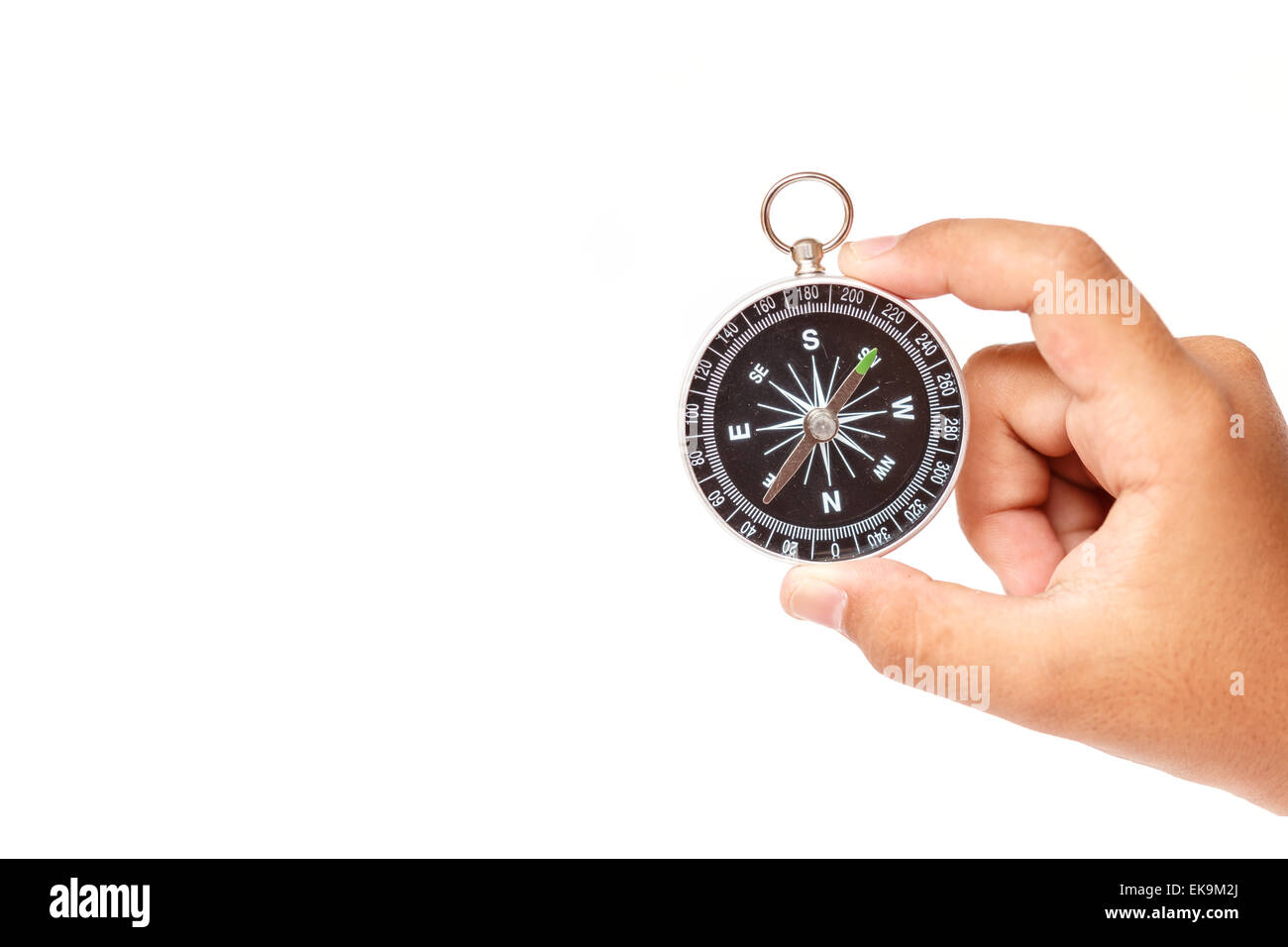 Hand holding Compass isolated on white background Stock Photo - Alamy