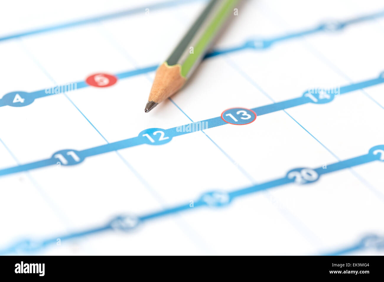 Close up pencil on calendar Stock Photo - Alamy
