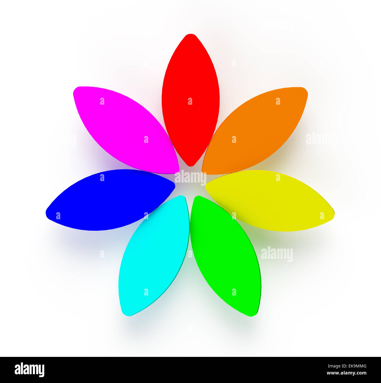 3D Abstract Rainbow Flower on White Background Stock Photo - Alamy