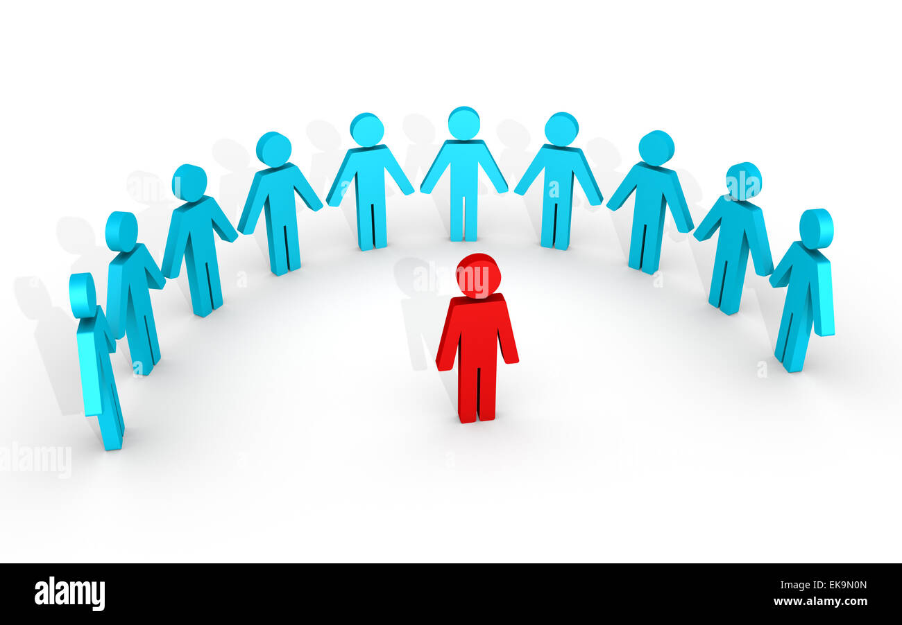 Leader and human figures around him Stock Photo - Alamy