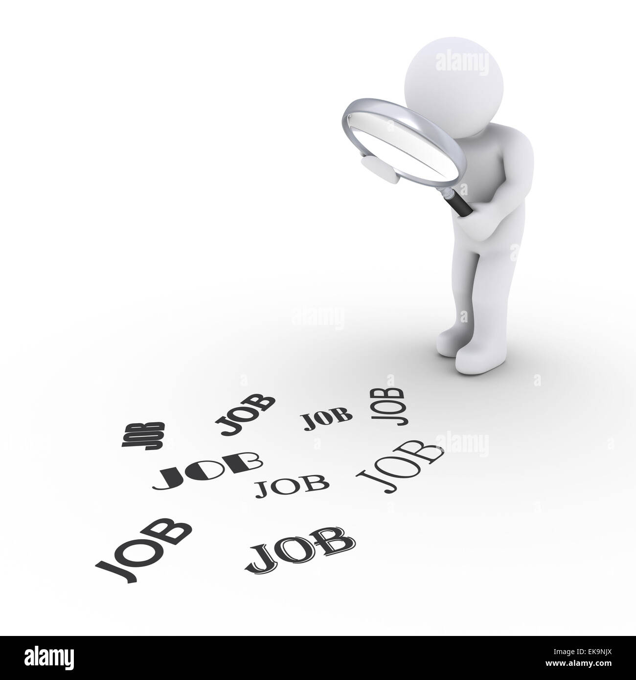 Person with magnifier looking for job Stock Photo - Alamy
