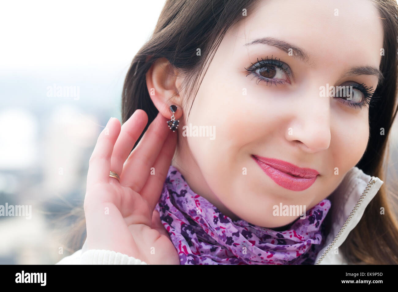 portrait of a beautiful young woman in Prague Stock Photo - Alamy