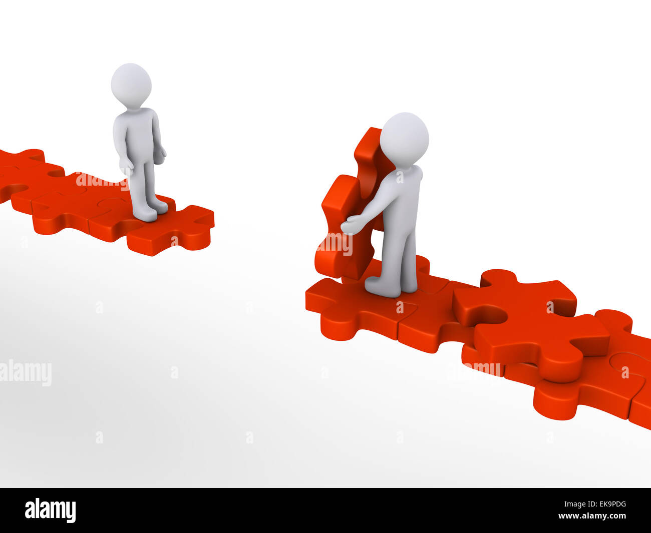 Person offering help to another on puzzle path Stock Photo - Alamy