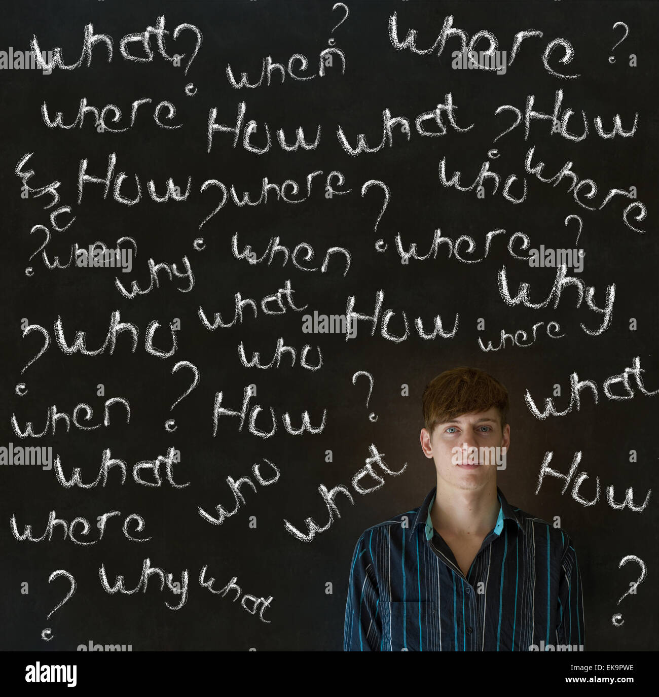 Man thinking question marks hi-res stock photography and images - Alamy