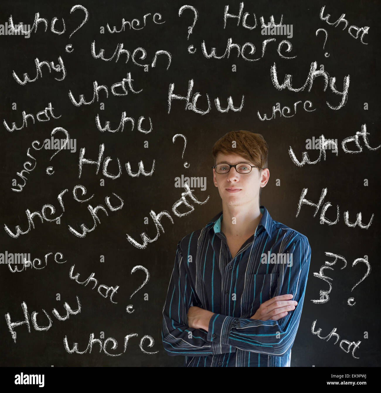 Man thinking question marks hi-res stock photography and images - Alamy