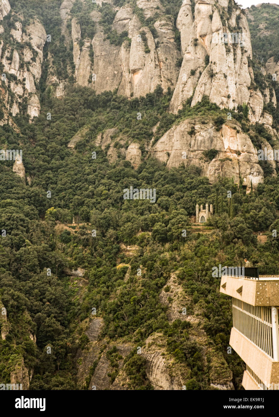 Montserrat Monastery balcony, a beautiful Benedictine Abbey high up in ...