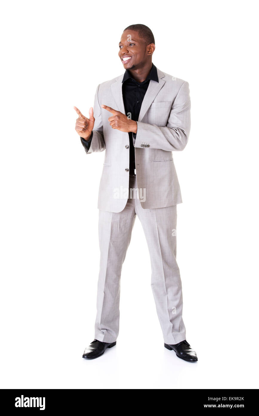 Confident african american guy pointing hi-res stock photography and ...