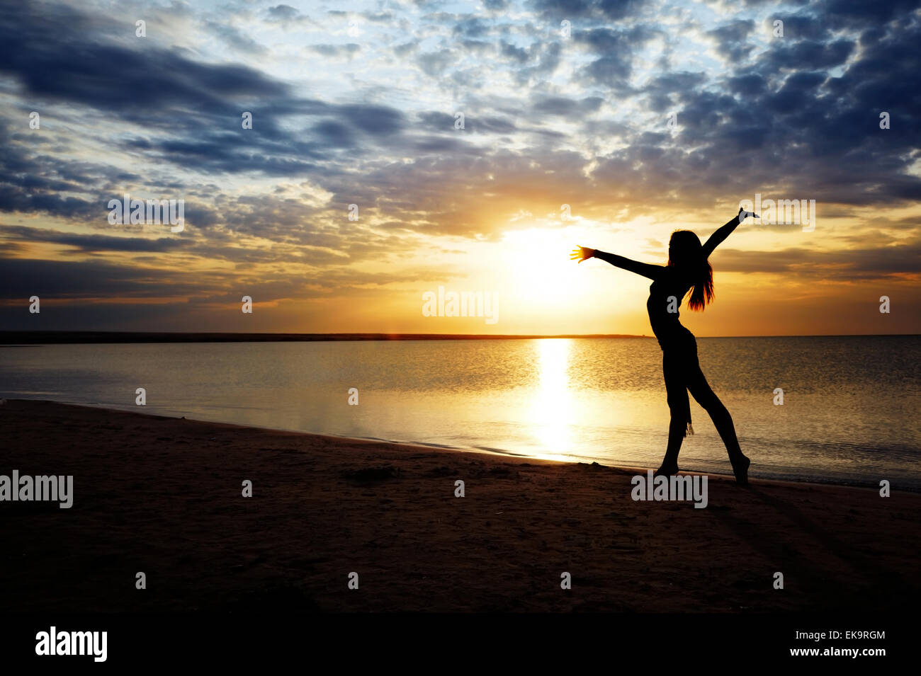 Fitness at sunset Stock Photo - Alamy