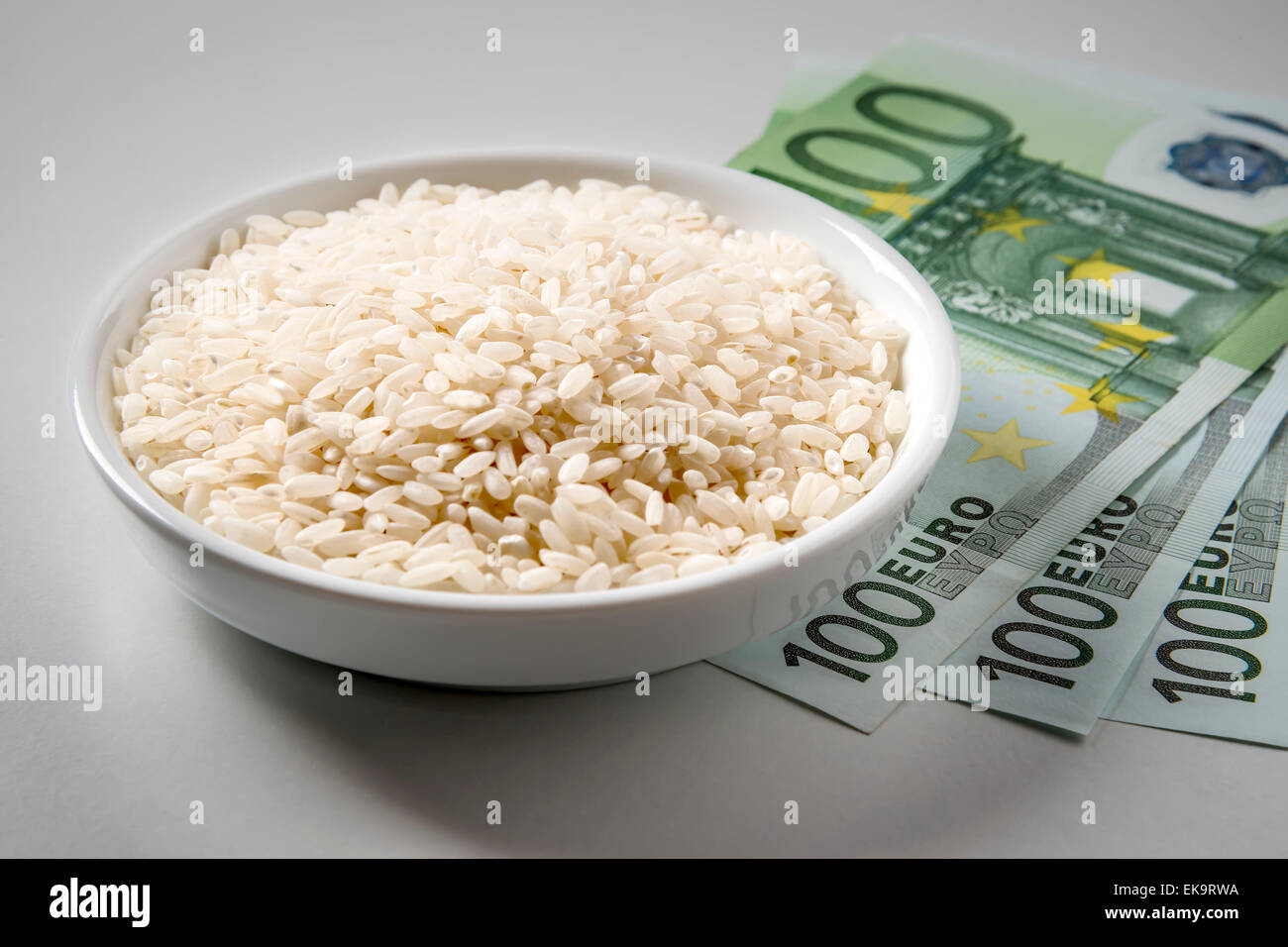 rice with three hundred Euro Stock Photo - Alamy