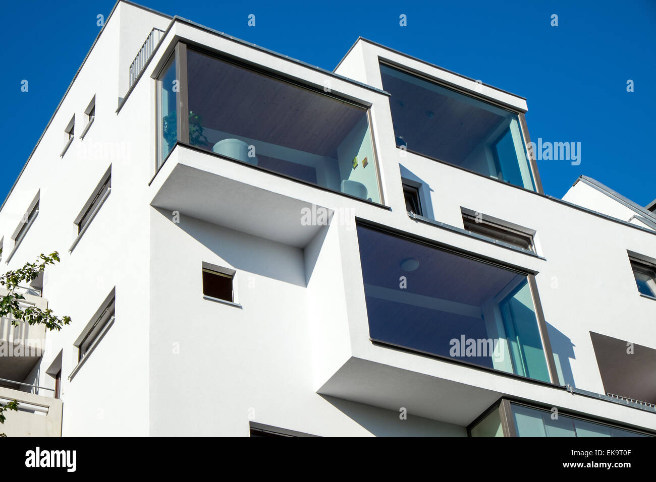 A modern building with big windows seen in Berlin, Germany Stock Photo ...