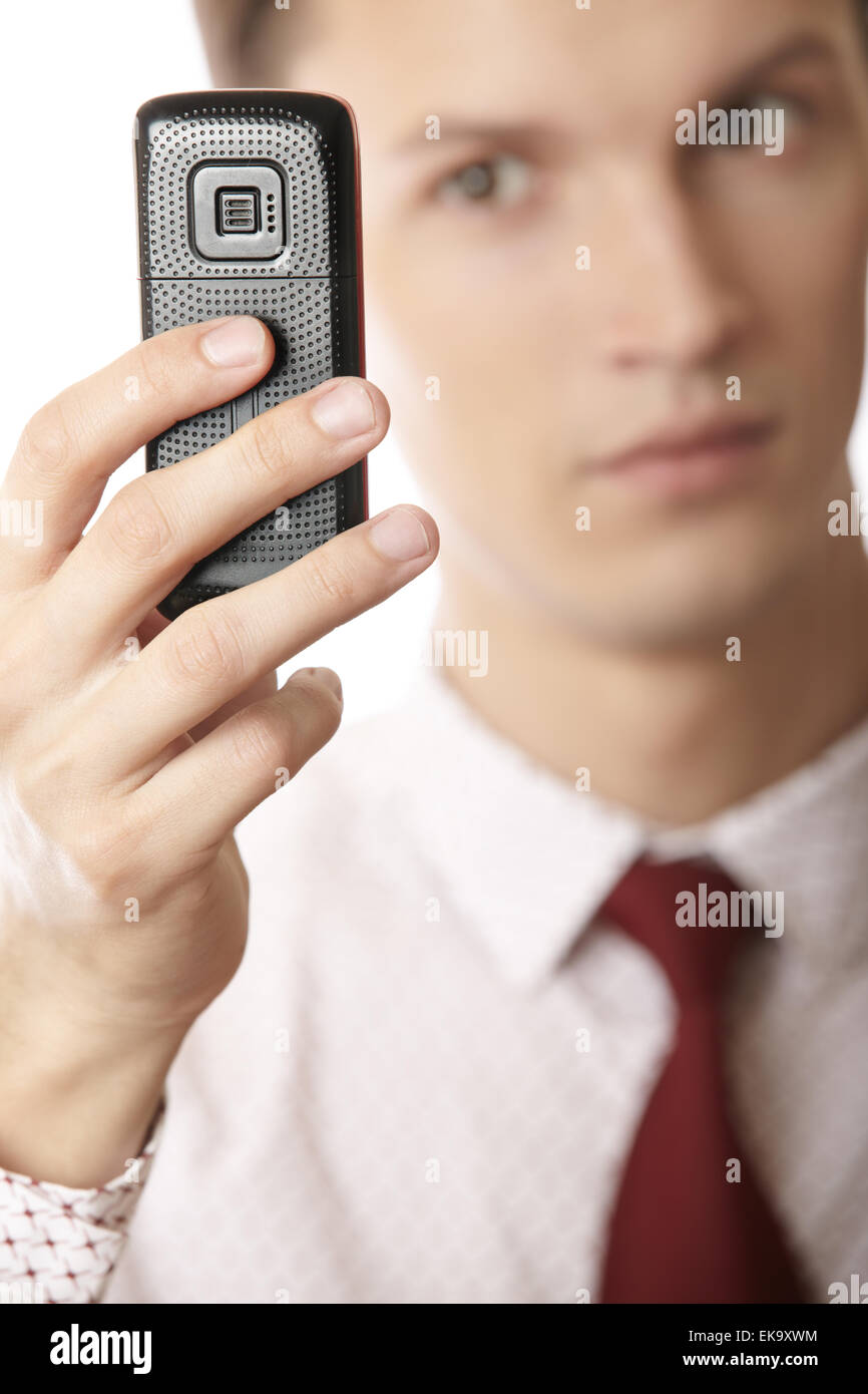 Using cell phone Stock Photo - Alamy