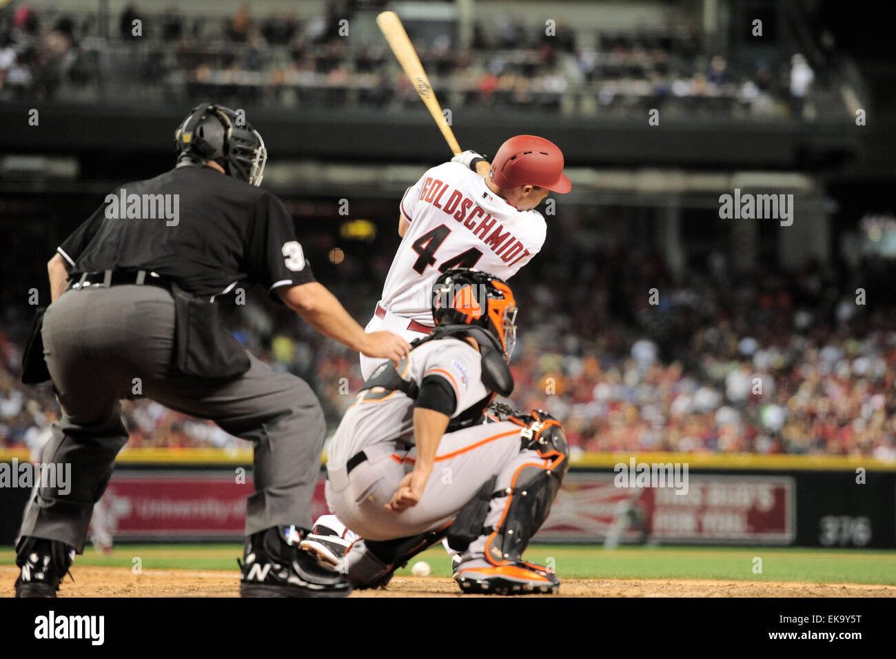 Apr 6, 2015; Phoenix, AZ, USA; Arizona Diamondbacks first baseman Paul ...