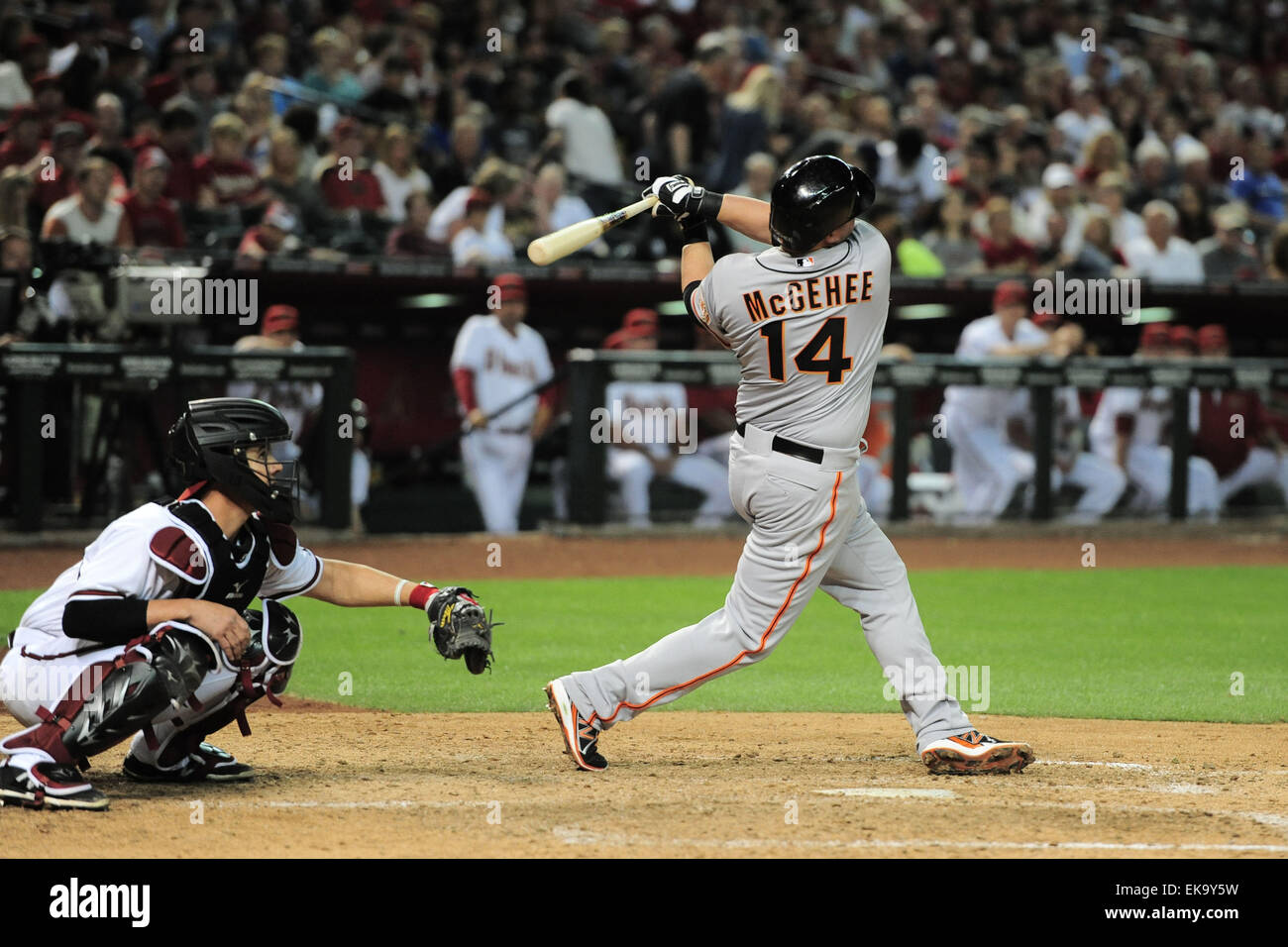 Apr 6, 2015; Phoenix, AZ, USA; San Francisco Giants third baseman Casey ...